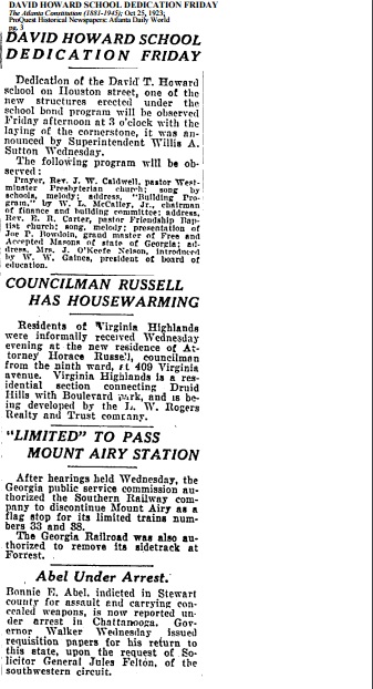 David T. Howard High School – Atlanta's Past Revisted